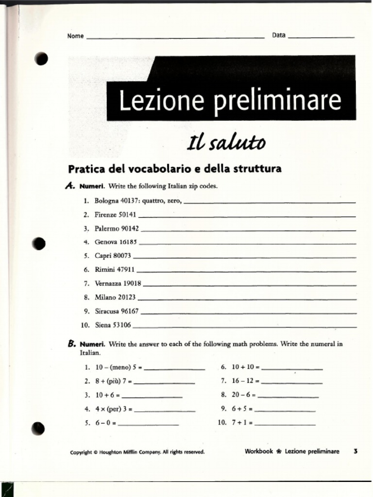 Italian Workbook