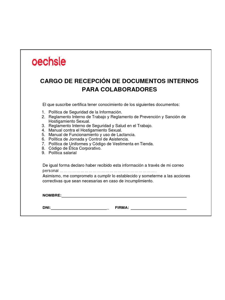 Cargo Recepcion de Documentos | PDF