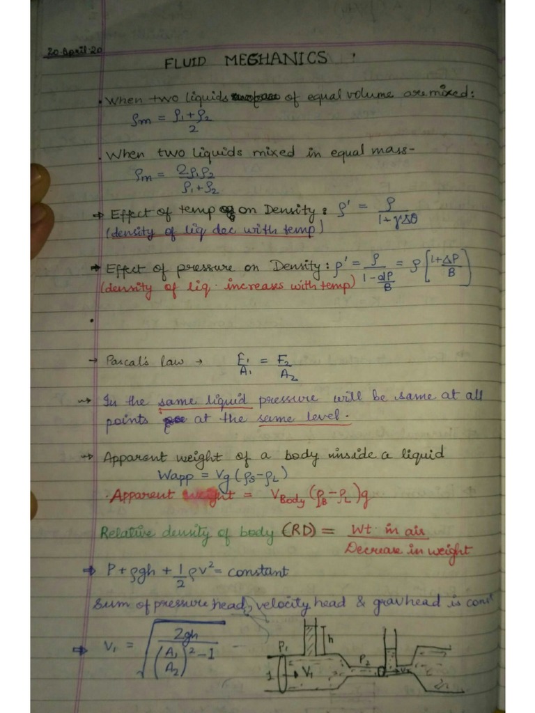 Fluid Mechanics Notes | PDF