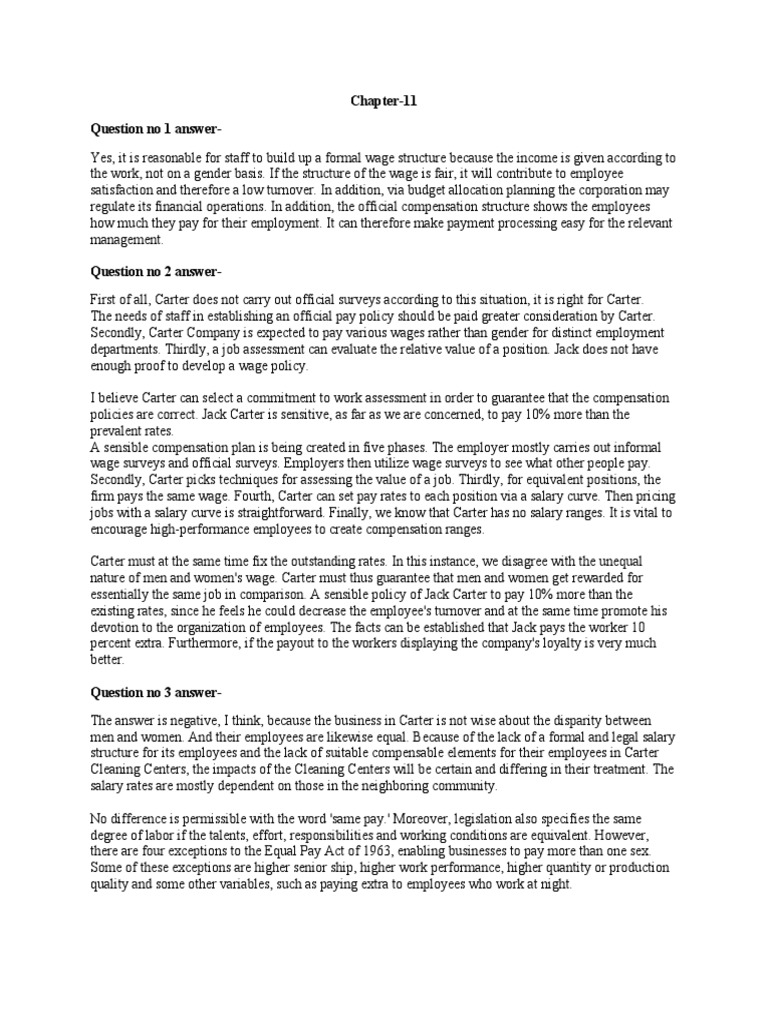 Carter Cleaning Centres - Chapter 11 - MD Tarik Alam Shobuj | PDF | Turnover (Employment ...