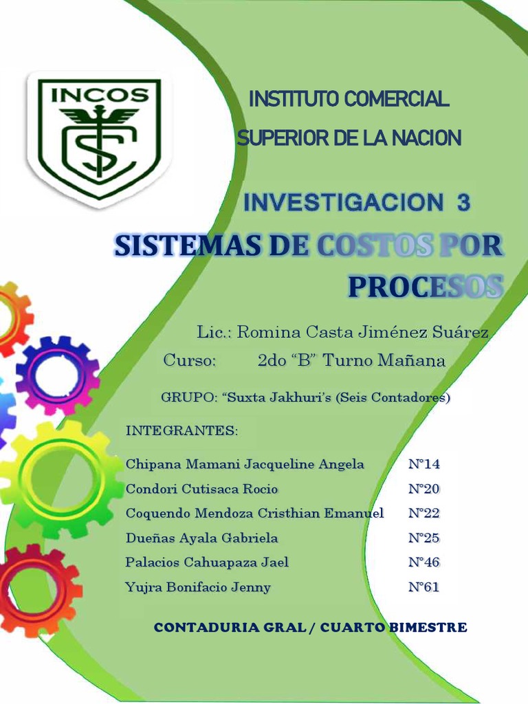 Sistemas de Costos Por Procesos | PDF | Costo | Inventario