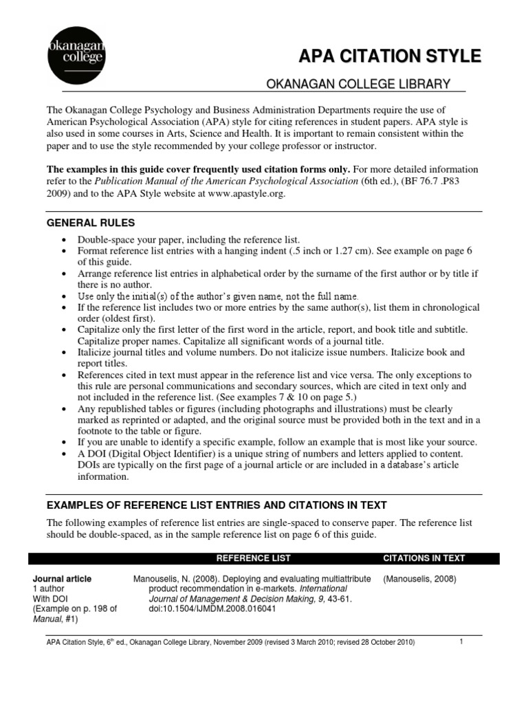 APA Style Guide | Apa Style | American Psychological Association | Free ...
