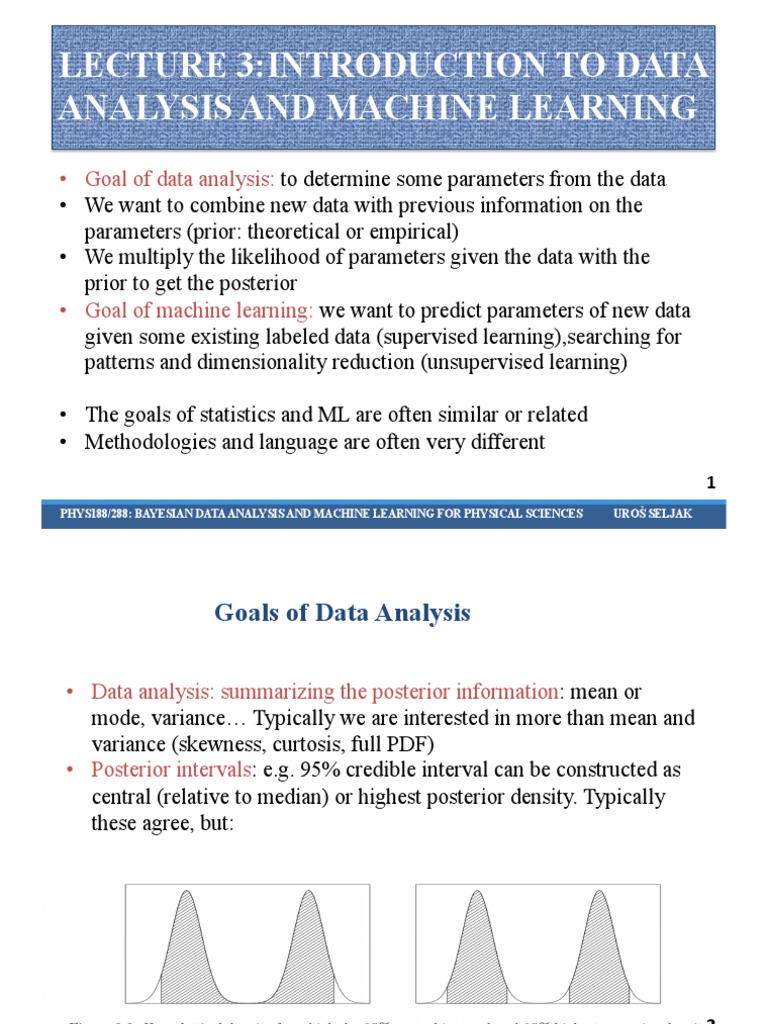 Lecture 3:introduction To Data Analysis and Machine Learning | PDF ...