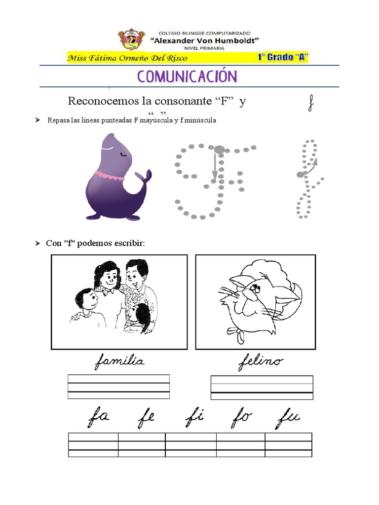 La Consonante F | PDF