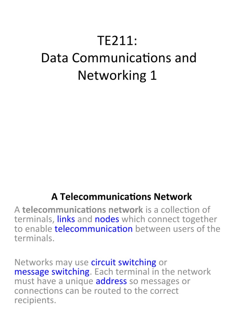 TE211: Data Communications and Networking 1 | PDF | Computer Network ...