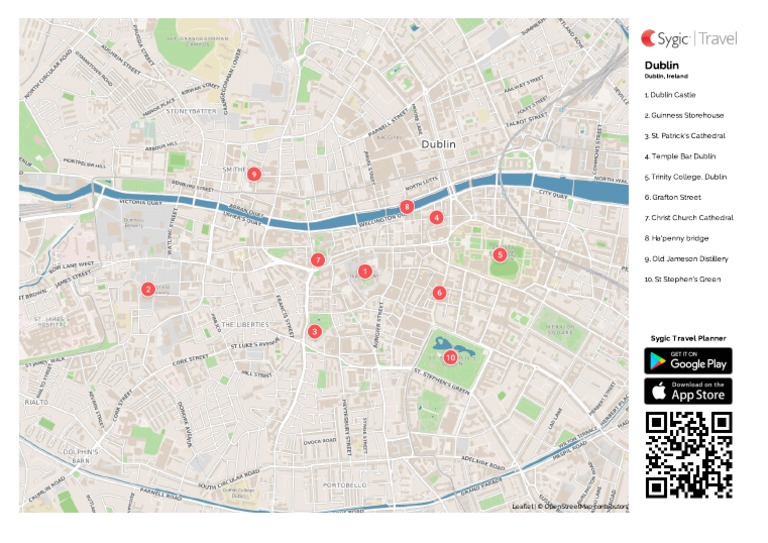Dublin Printable Tourist Map 87186 | PDF