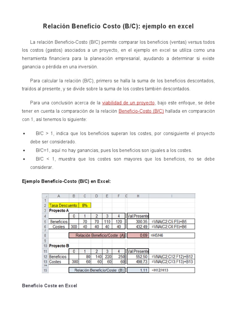 Calculo de La Relación Beneficio Costo (B-C) | PDF | Economias | Business