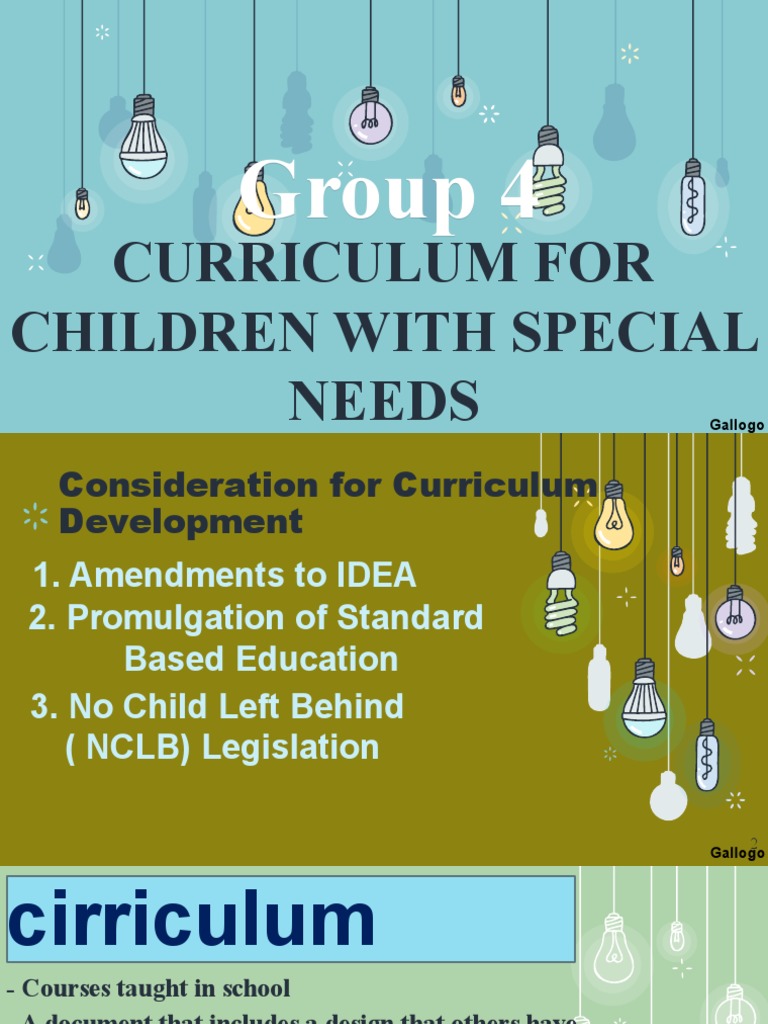 Curriculum Development for Special Needs | PDF | No Child Left Behind ...