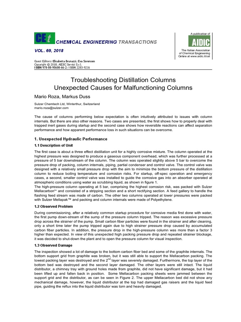 Troubleshooting Distillation Columns | PDF | Ethanol | Distillation