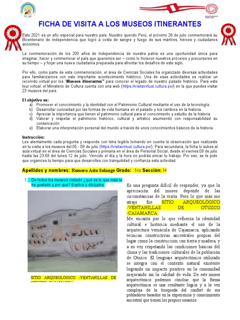 Ficha de Visita A Los Museos Itinerantes | PDF | Museo | Perú