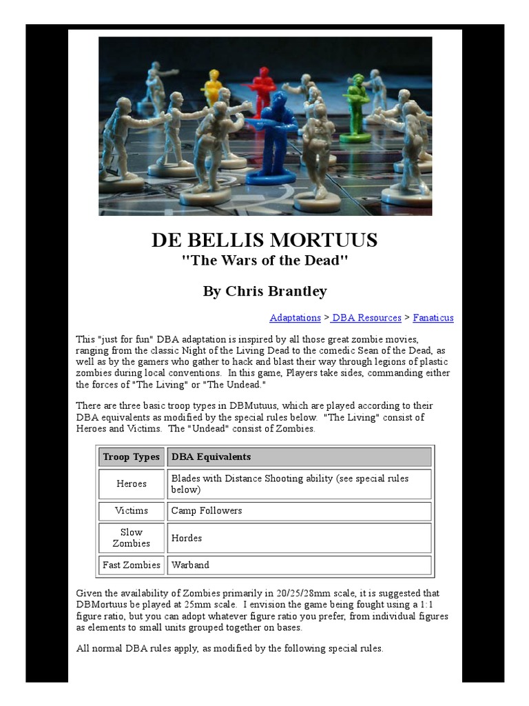 DBA Period Variant - de Bellis Mortuus by Chris Brantley | PDF | Zombies | Military