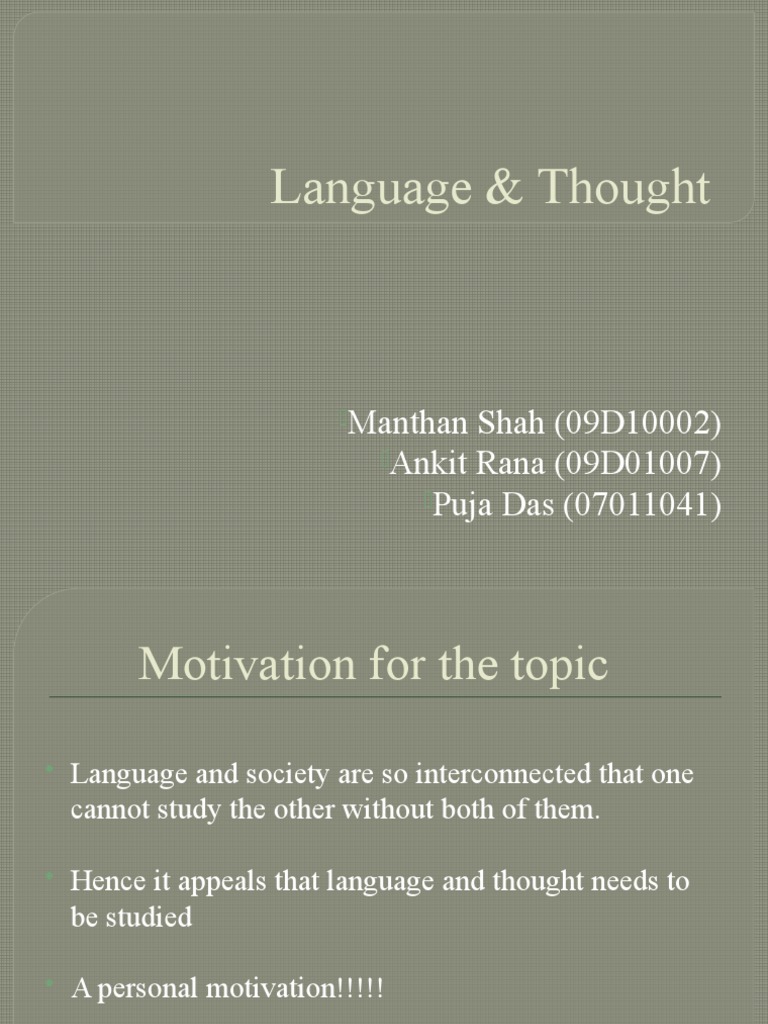 Language & Thought | PDF | Speech | Information