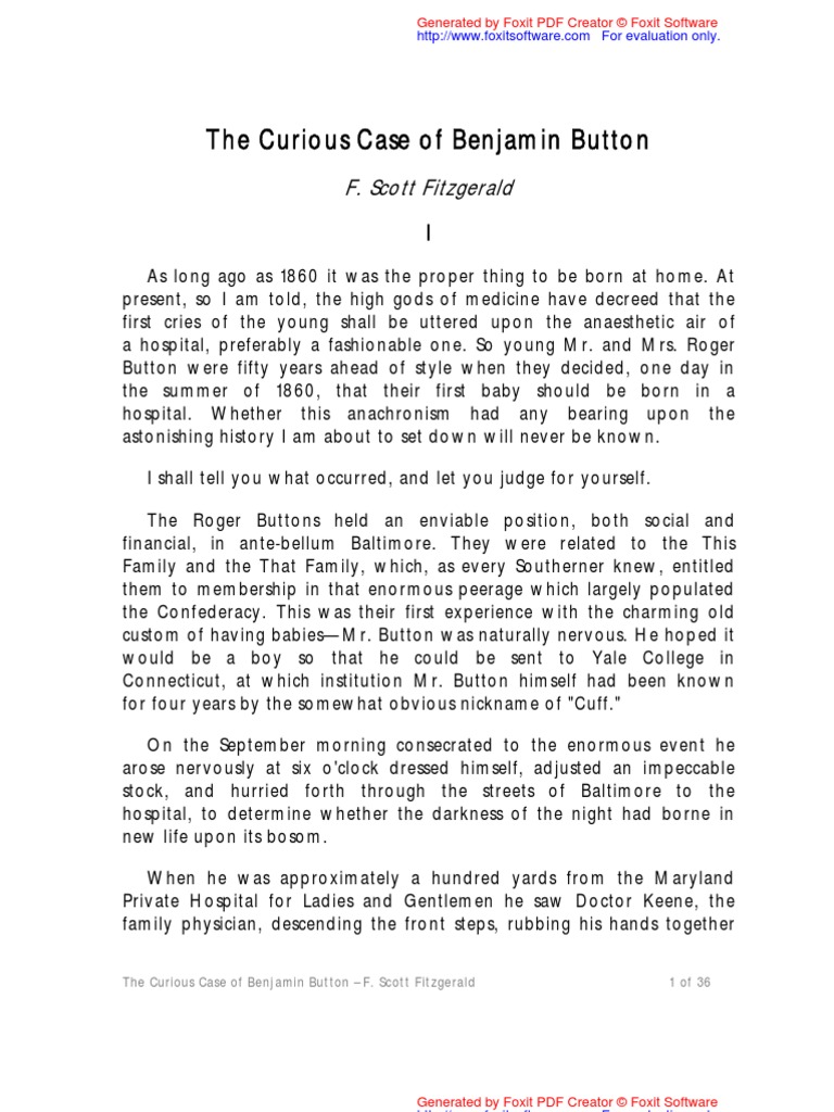 The Curious Case of Benjamin Button | PDF