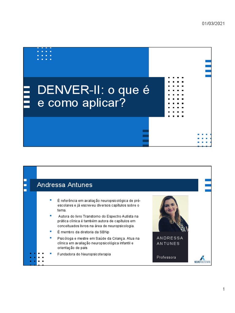 Denver-Ii - APOSTILA-2 | PDF | Neuropsicologia | Psicologia