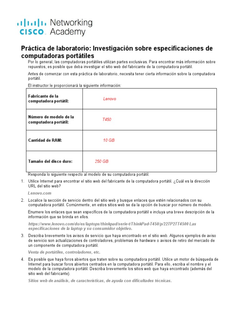 7.7.2.4 Lab - Research Laptop Specifications | PDF | Negocios