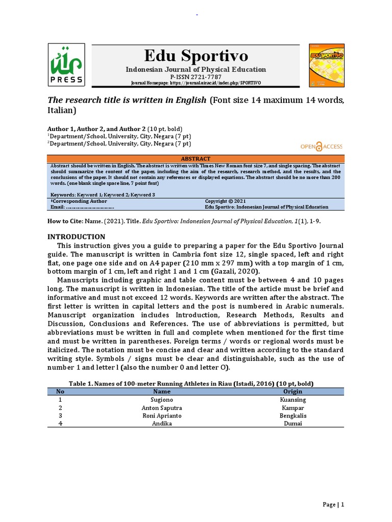 Template Edu Sportivo English 2021 | PDF | Data | Bibliography