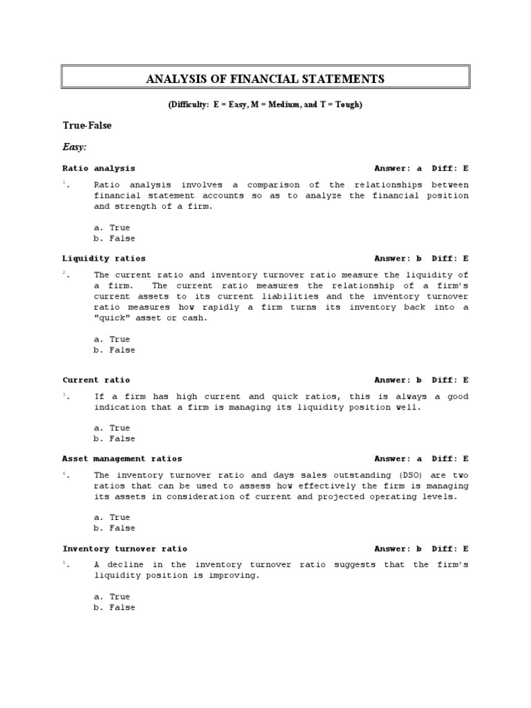 Financial Statement Analysis | Download Free PDF | Leverage (Finance ...