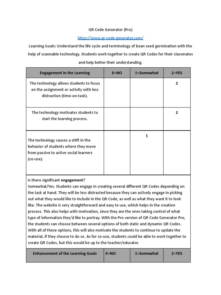 Triple e Evaluation - QR Code Generator Pro | PDF | Qr Code | Learning