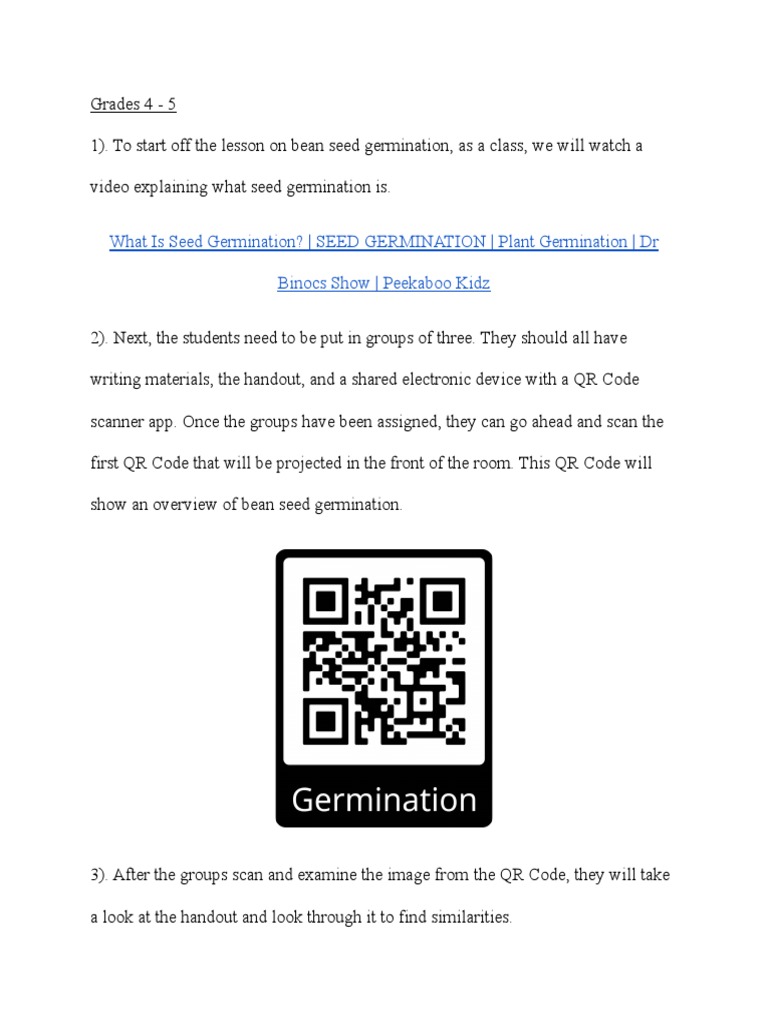 Bean Germination Lesson Plan | PDF