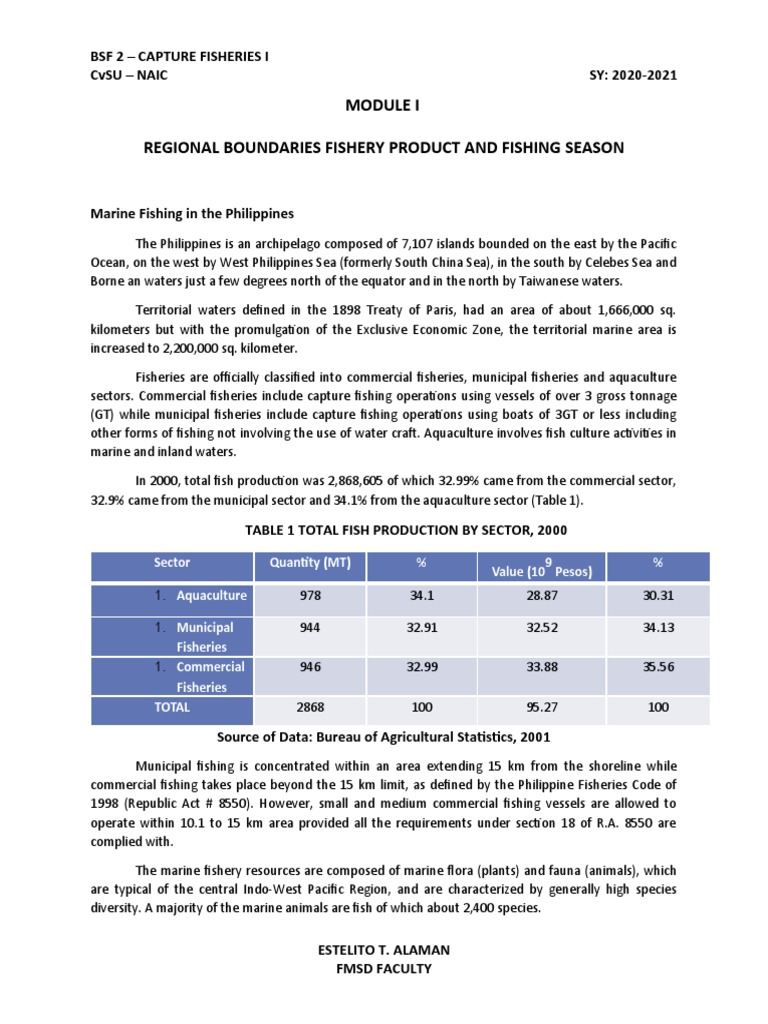 Overview of Capture Fisheries in the Philippines | PDF | Fishery | Coast