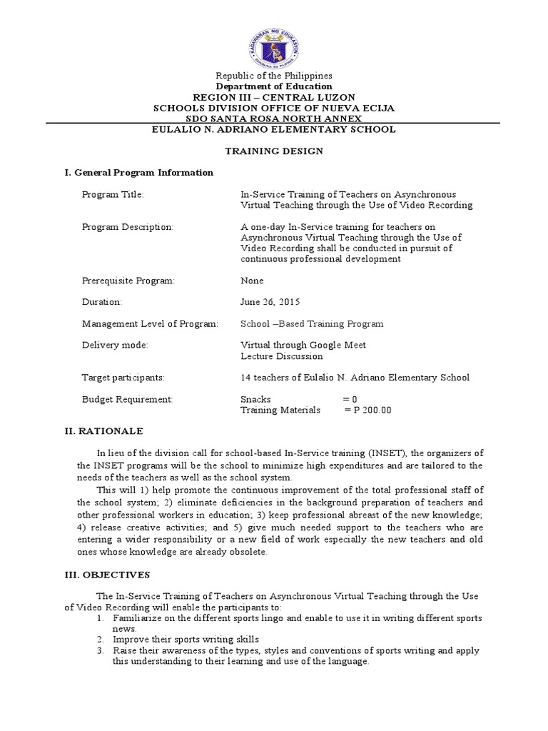 School - Based Training Program | Download Free PDF | Journalism ...