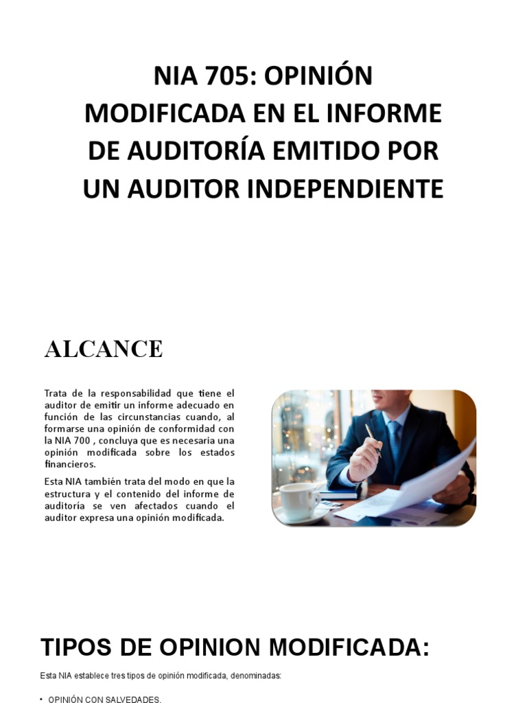 Nia 705 | PDF | Auditoría | Contralor