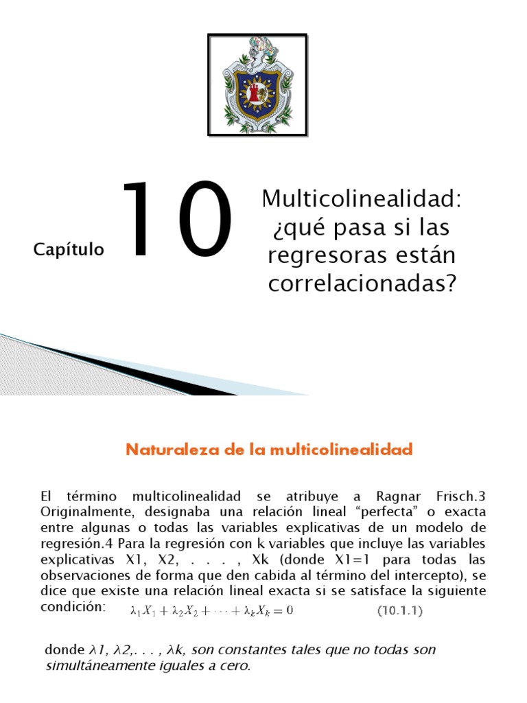 Capítulo 10 | PDF | Multicolinealidad | Mínimos cuadrados ordinarios