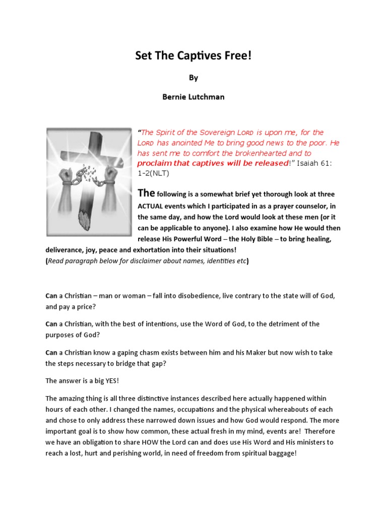 Set The Captives Free | PDF | Divine Grace | English Standard Version