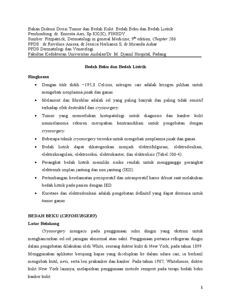 Bedah Beku Dan Bedah Listrik | PDF