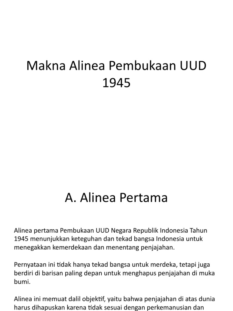 Makna Alinea Pembukaan UUD 1945 | PDF