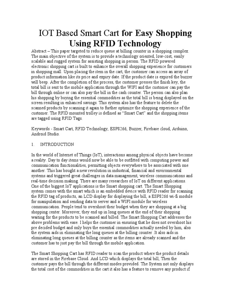 Rfid Bill Base Paper | PDF | Internet Of Things | Radio Frequency ...