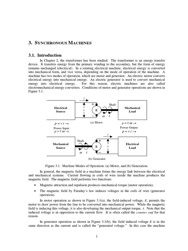 Synchronous Machine | PDF | Electromagnetic Induction | Electric Motor