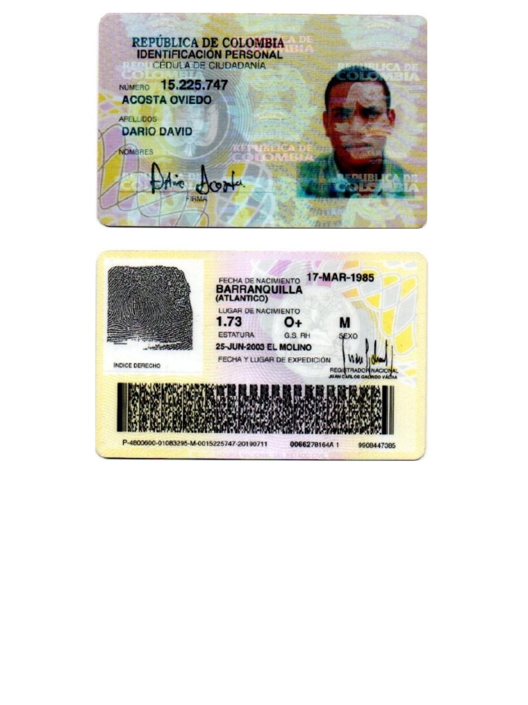 Cedula Ampliada Al 150 Dario Acosta | PDF