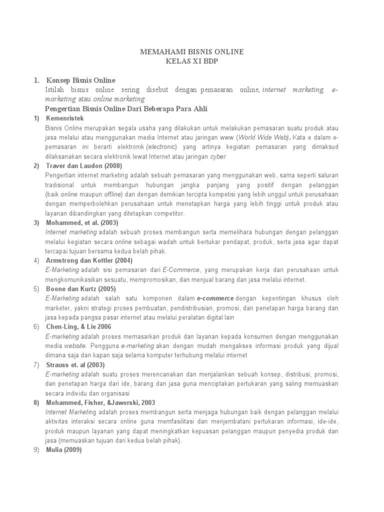 Memahami Bisnis Online | PDF | Bisnis | Ilmu Sosial