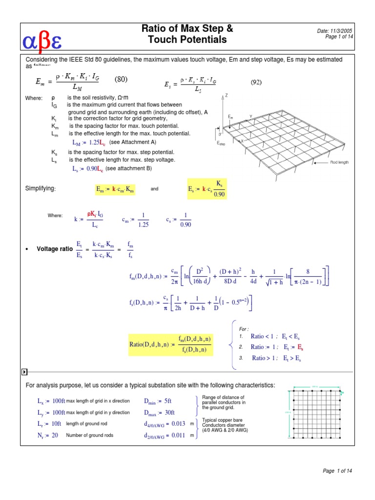 Calculation and Design Touch and Step Voltage | PDF | Electrical Resistivity And Conductivity ...
