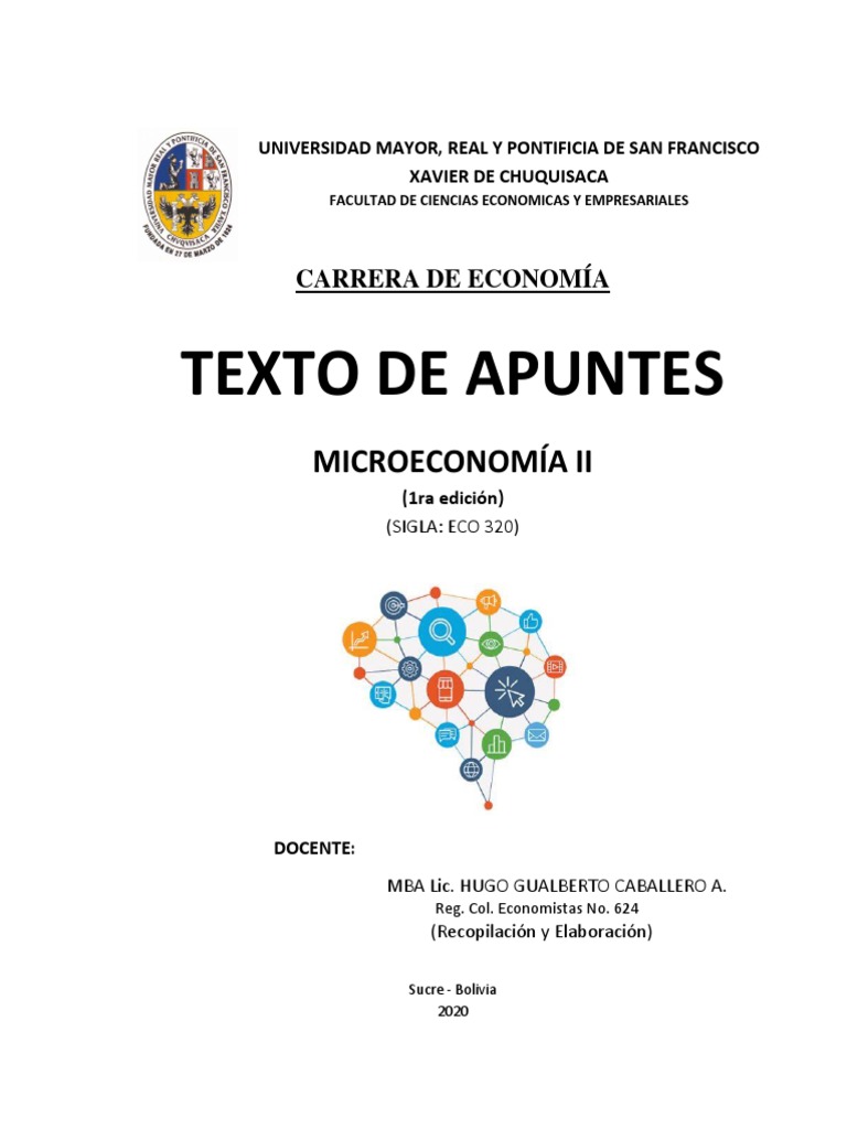 Texto Guia Eco 320 - G Caballero 2020 (T - 1) | PDF | Monopolio | Microeconomía