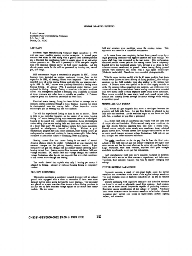 Motor Bearing Fluting | PDF | Electric Motor | Alternating Current