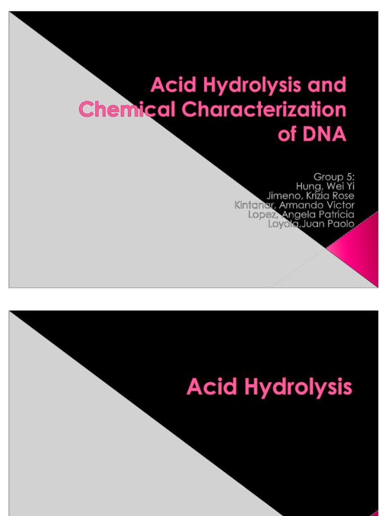 Acid Hydrolysis and Chemical Characterization of DNA | Nucleotides ...