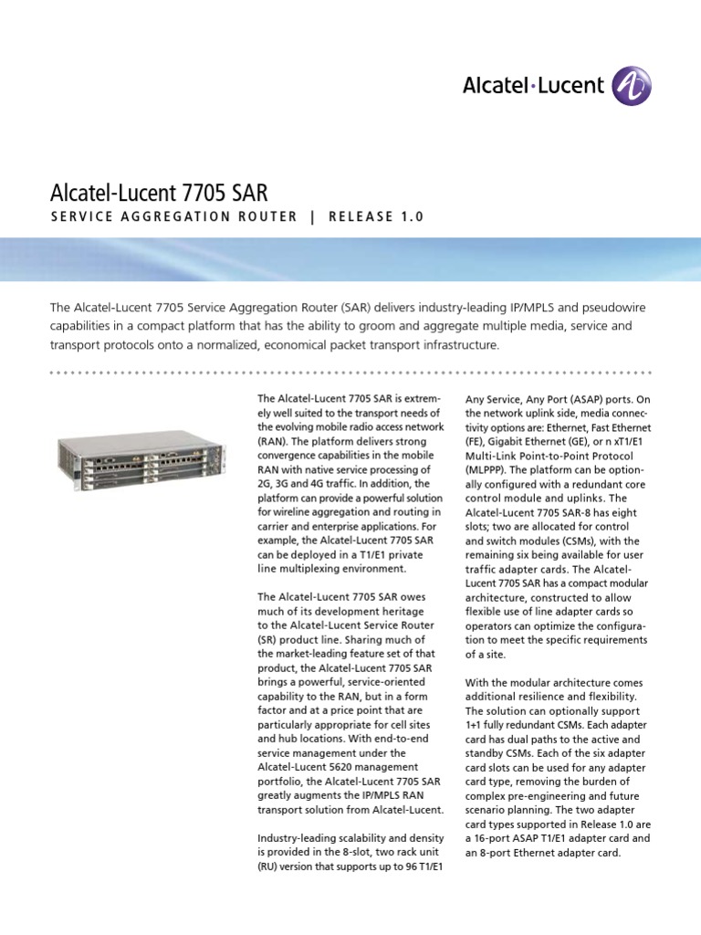 Alcatel Lucent 7705 Sar Manual de Usuario | PDF | Multiprotocol Label ...