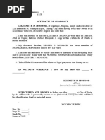 AFFIDAVIT OF CITIZENSHIP - Sample | PDF
