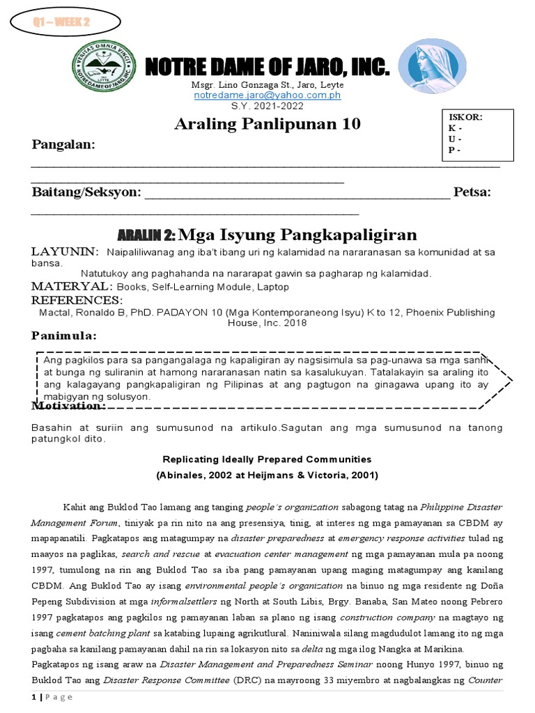 Quarter 1 - Week 2 | PDF