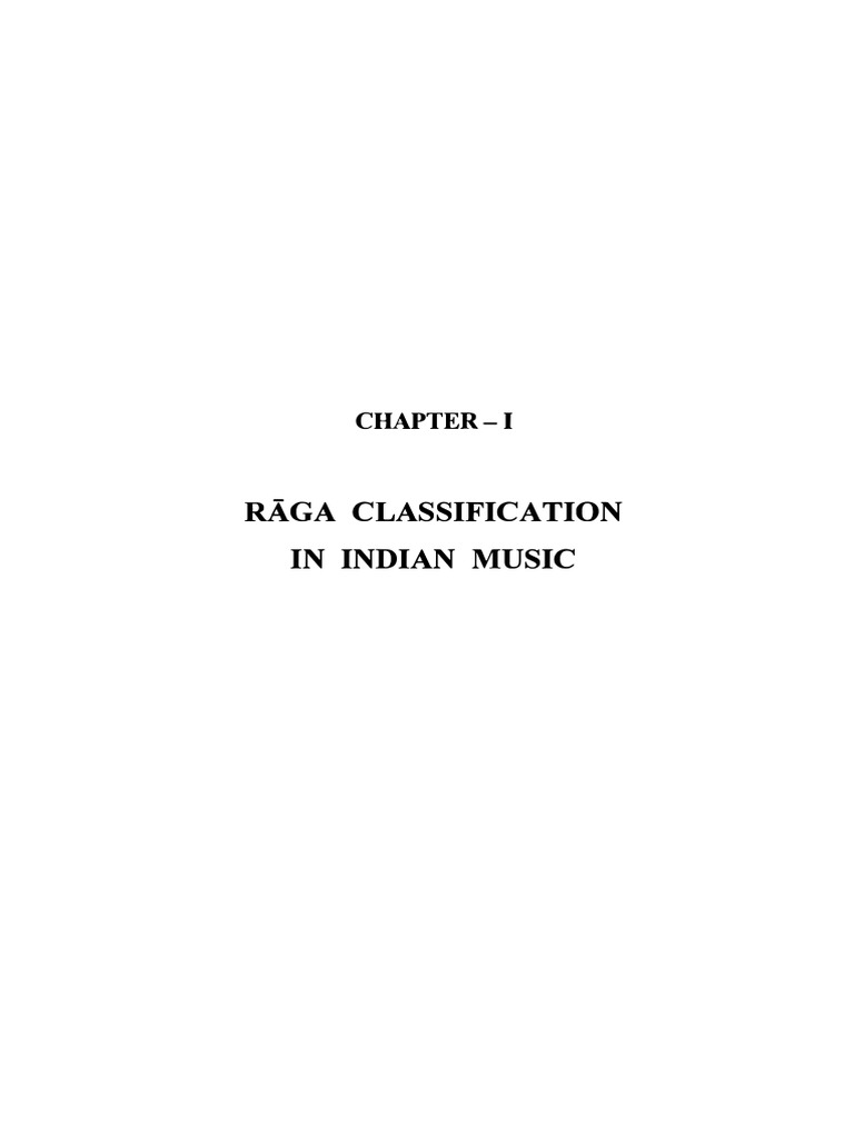 Raga Classification in Indian Music: Chapter-I | PDF | Classical And ...