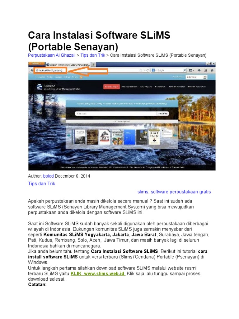 Cara Instalasi Software SLiMS | PDF