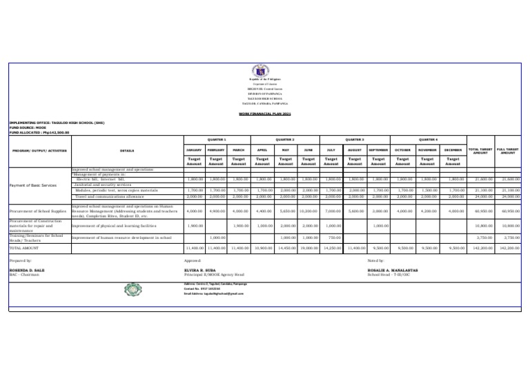 Work Financial Plan 2021 SHS Print - 000 | PDF | Business