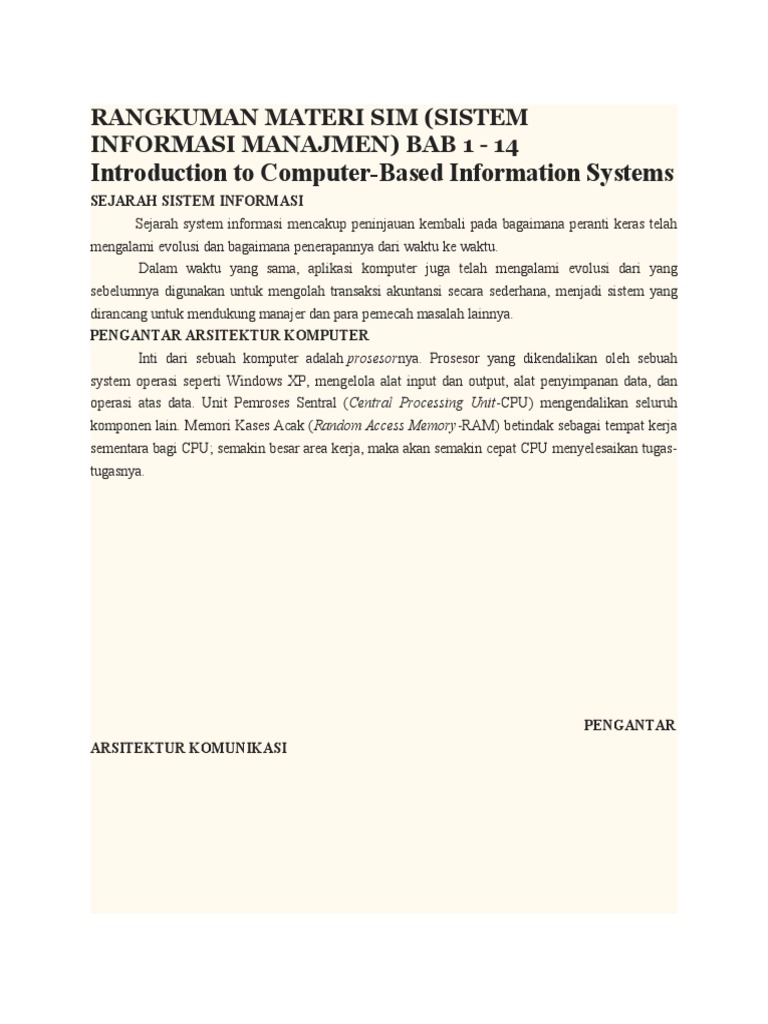 Rangkuman Materi Sim | PDF