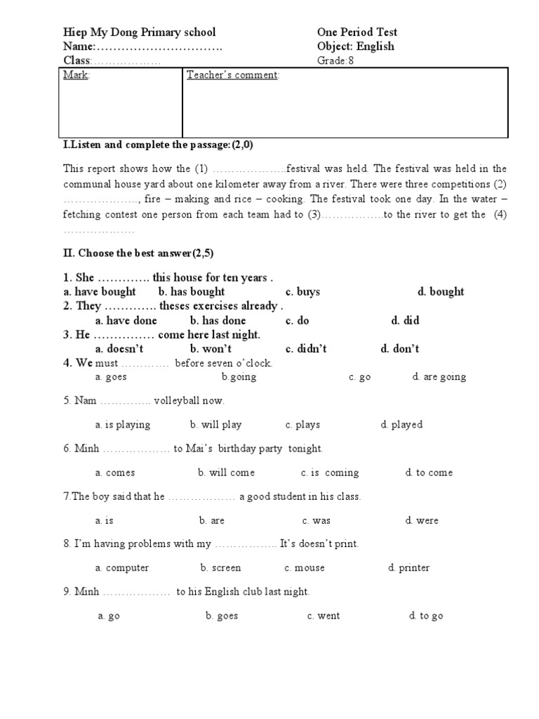 De KT 1 Tiet Av - 8 | PDF | Ho Chi Minh City