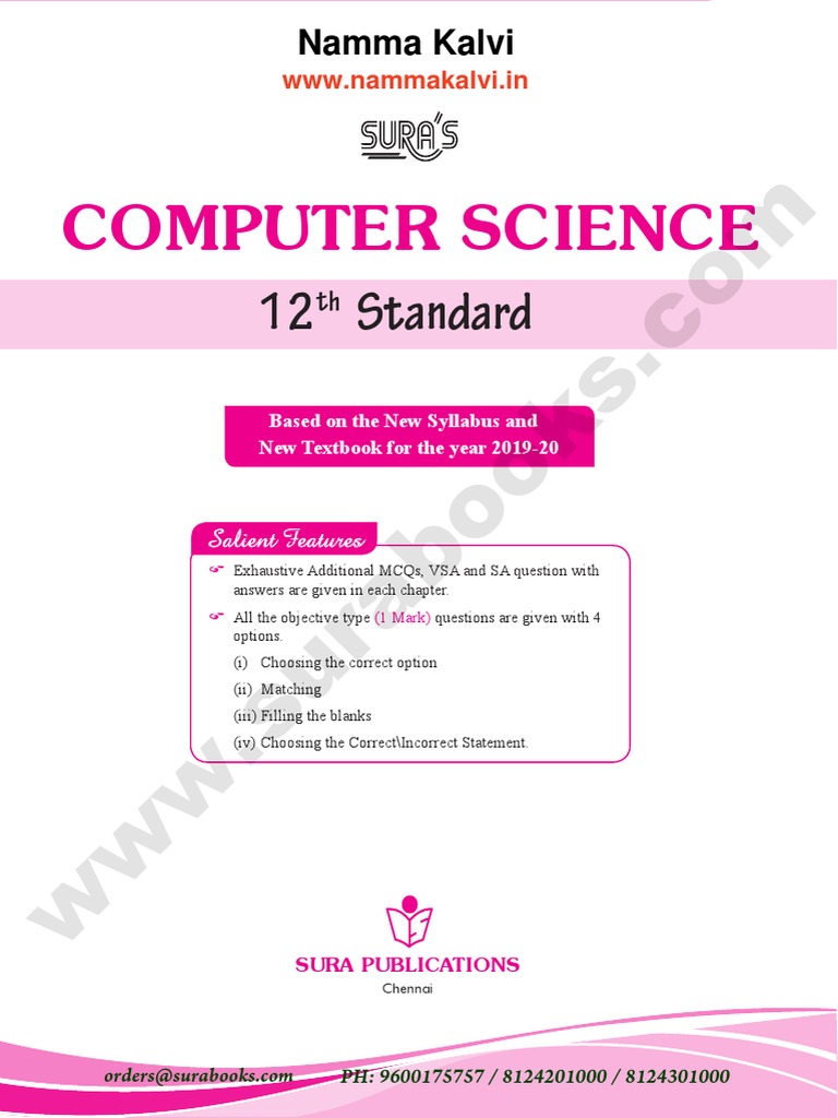 12th Std Computer Science Sura Guide | PDF | Parameter (Computer ...