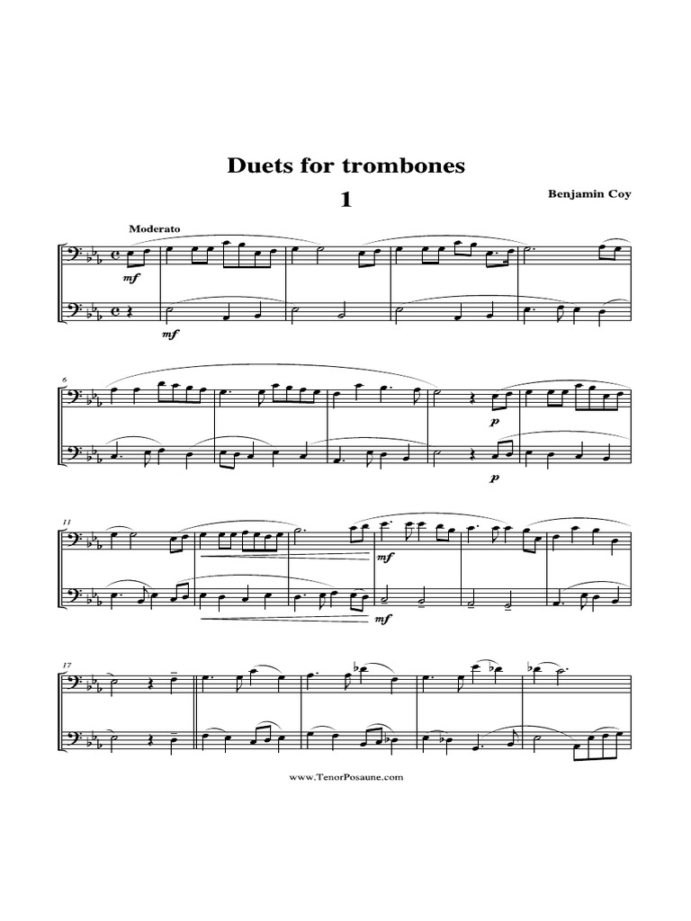 Duets For Trombones (Benjamin Coy) | PDF