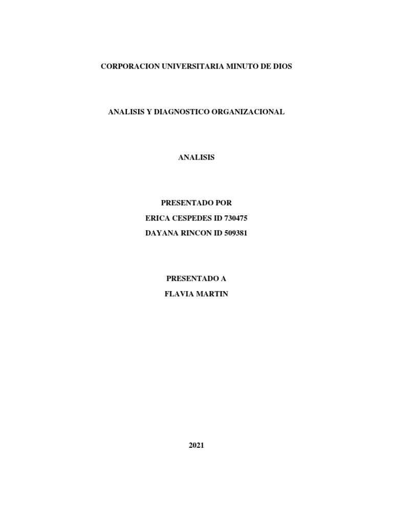 Analisis Organizacional | PDF | Empresas | Calidad (comercial)