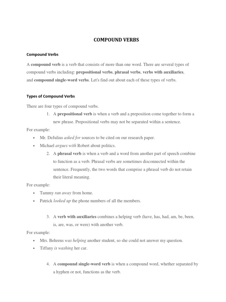 Compound Verbs | PDF